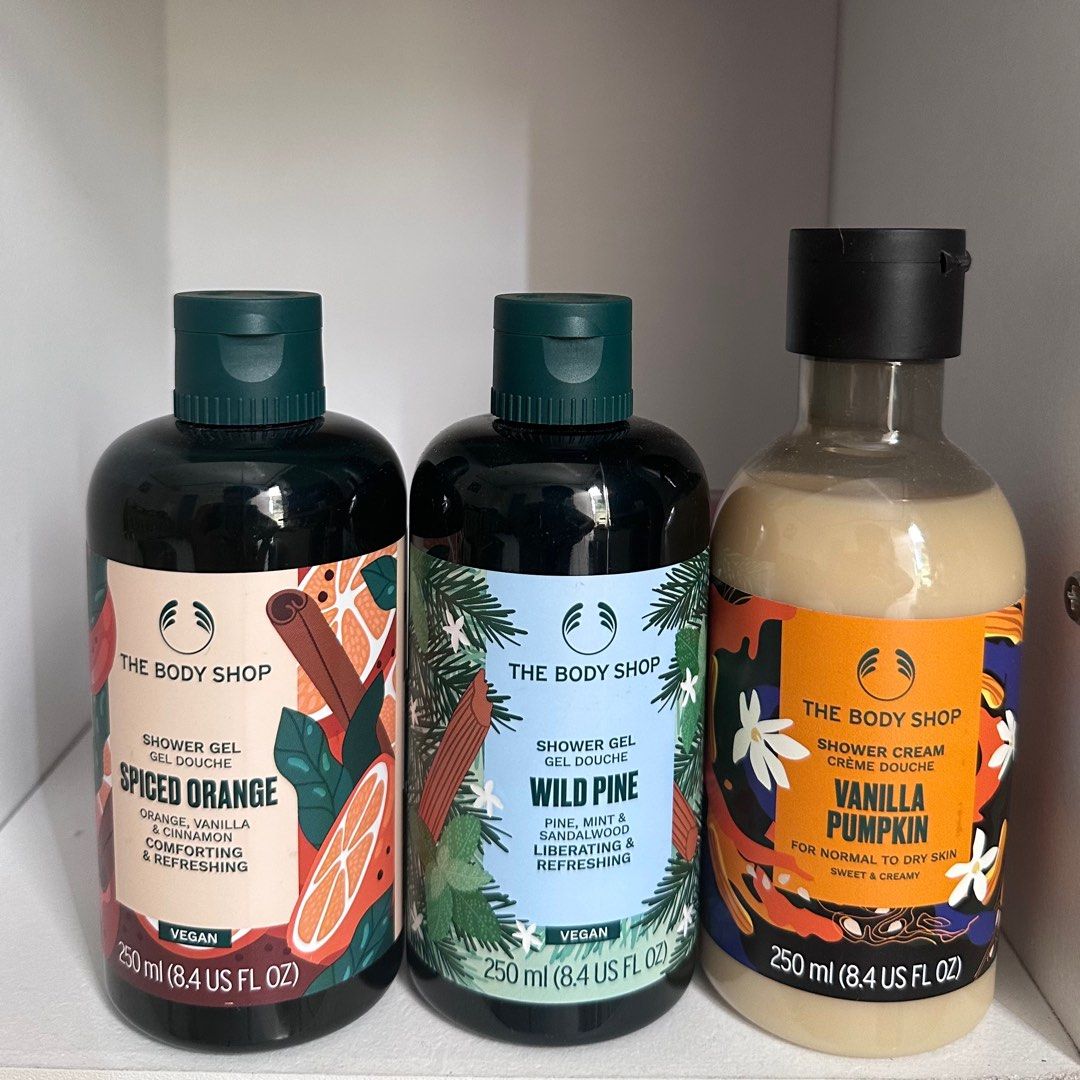 The Body Shop shower gel / cream spiced orange | wild pine | vanilla ...