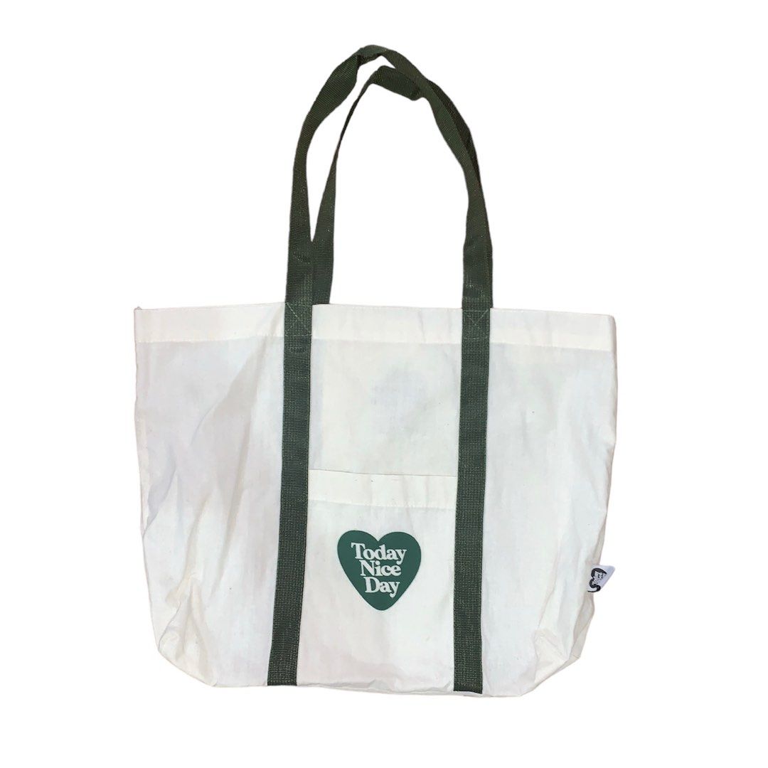 Tote Bag Tas Tenteng Hijau Green White Putih Besar Big Aesthetic Tumblr ...