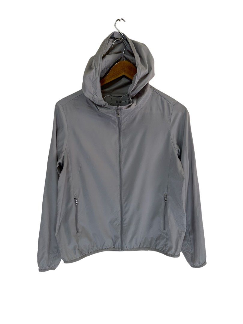 uniqlo windbreaker stretchable grey waterproof jacket, Women's Fashion ...