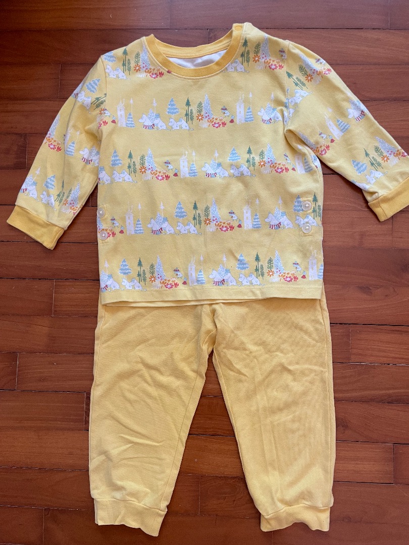Uniqlo X Moomin Toddler Girl Boy 2 - 3 Years Old Top Bottom Pyjamas Set ...