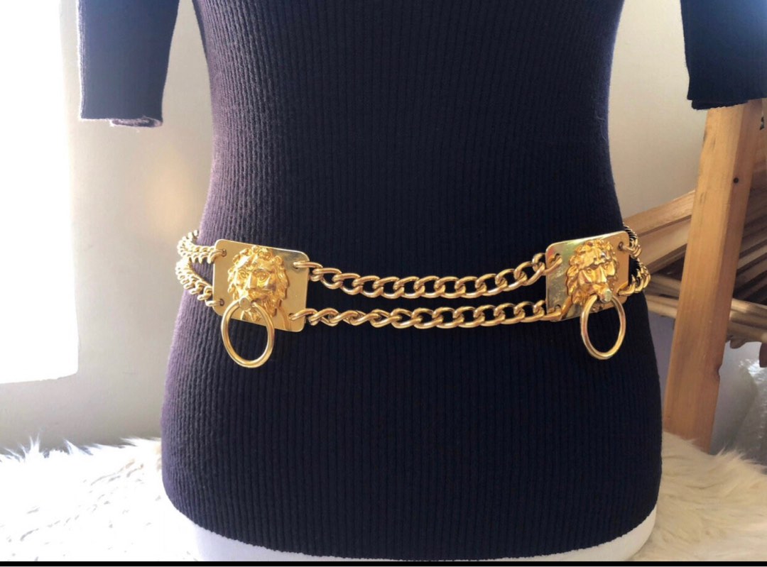 Vintage Golden Lion Chain Belt on Carousell