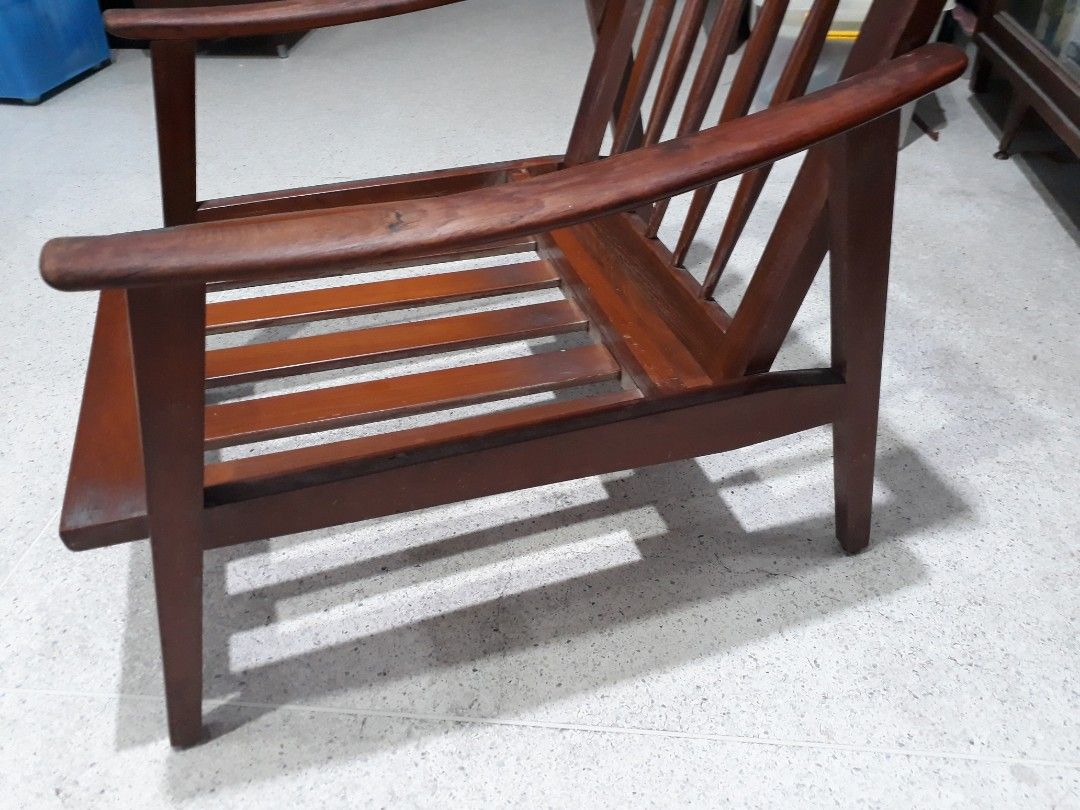 Vintage mid century pak awang teakwood armchair, Furniture & Home ...