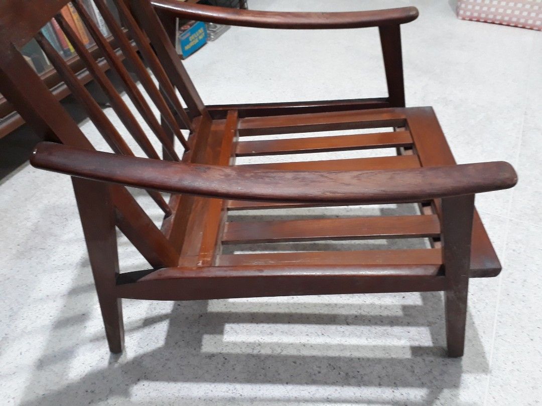 Vintage mid century pak awang teakwood armchair, Furniture & Home ...
