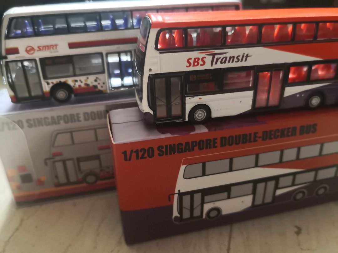 2 for 95 SBS Transit and SMRT Double Decker Enviro and B9TL 1:120, Hobbies & Toys, Toys & Games ...
