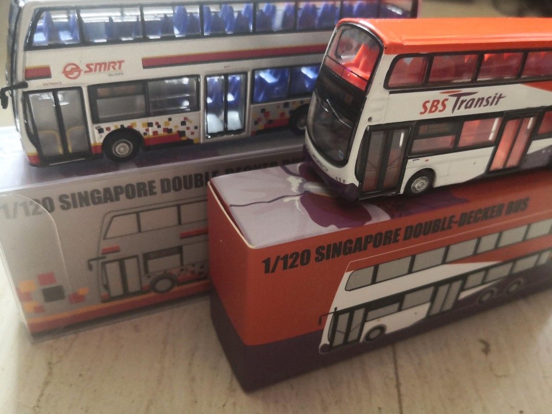 2 for 95 SBS Transit and SMRT Double Decker Enviro and B9TL 1:120, Hobbies & Toys, Toys & Games ...