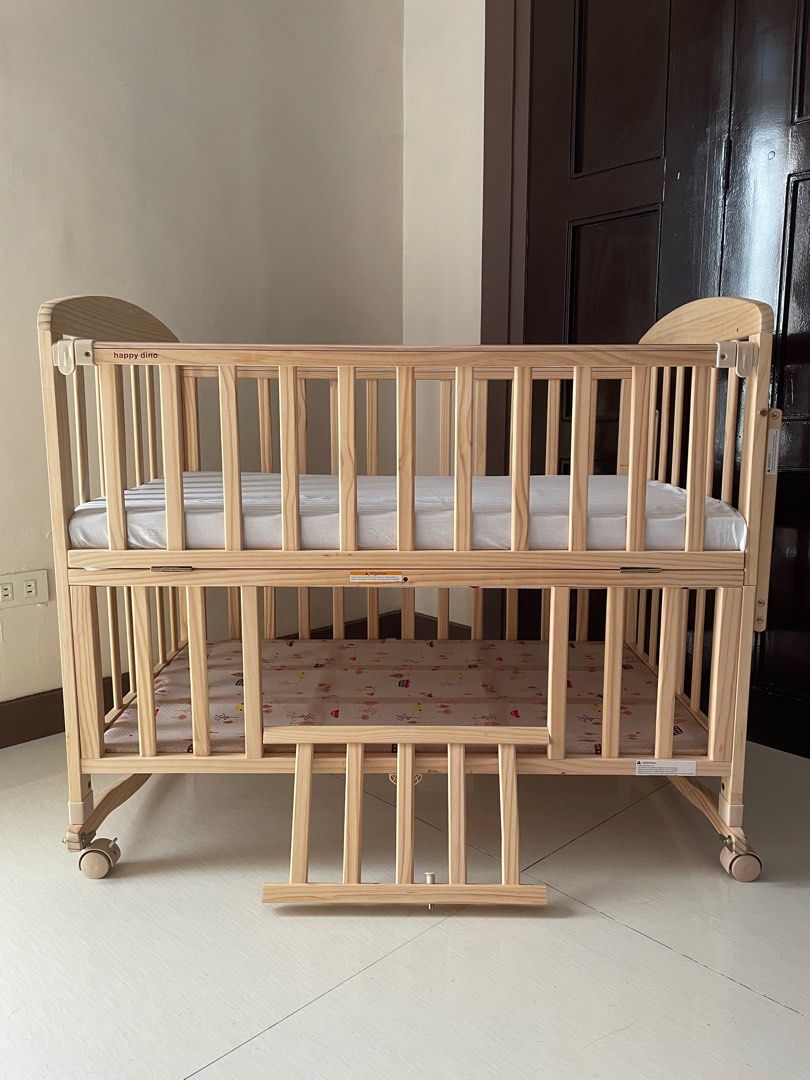 4in1 Rocking Wooden Crib with wheels and mosquito net, Babies & Kids ...