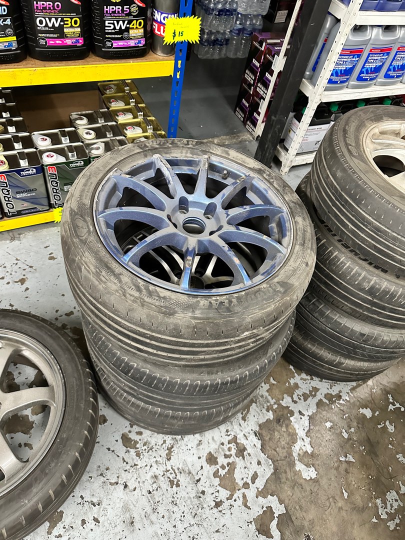 5 hole tire & rim set to clear, Car Accessories, Tyres & Rims on Carousell