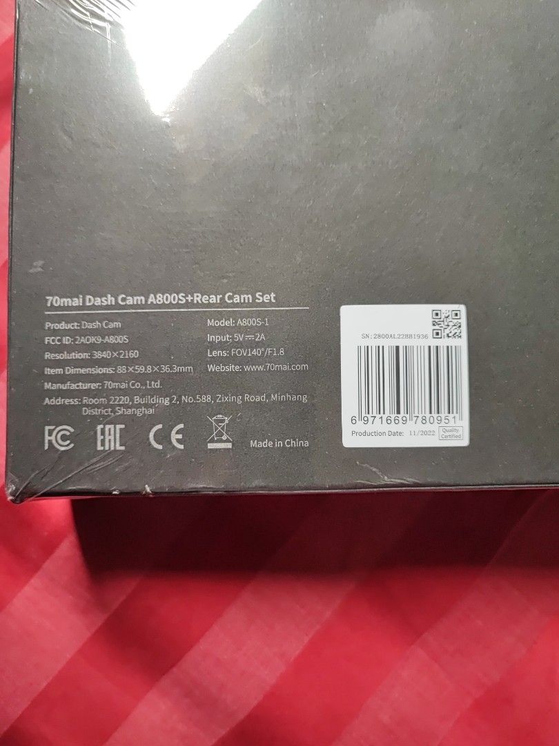 70mai Dash cam A800S+Rear cam set 4K, Car Accessories, Accessories on ...