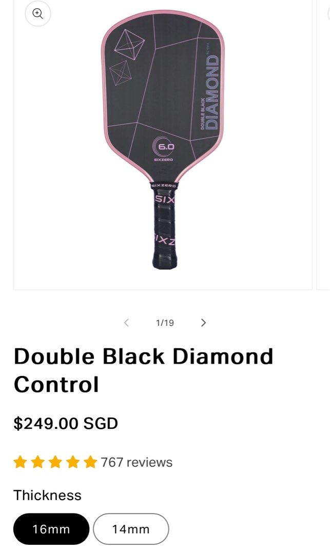 ** READY STOCK ** Six Zero 6.0 DBD Double Black Diamond Pickleball ...