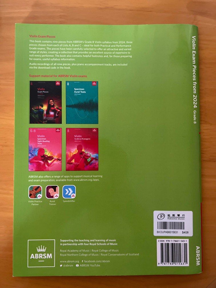 ABRSM Grade 8 Violin Pieces連Audio, 興趣及遊戲, 音樂、樂器 & 配件, 音樂與媒體 - 樂譜 ...