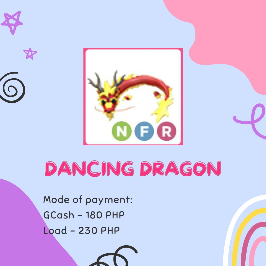 ADOPT ME NFR DANCING DRAGON (NEON FLY RIDE) on Carousell