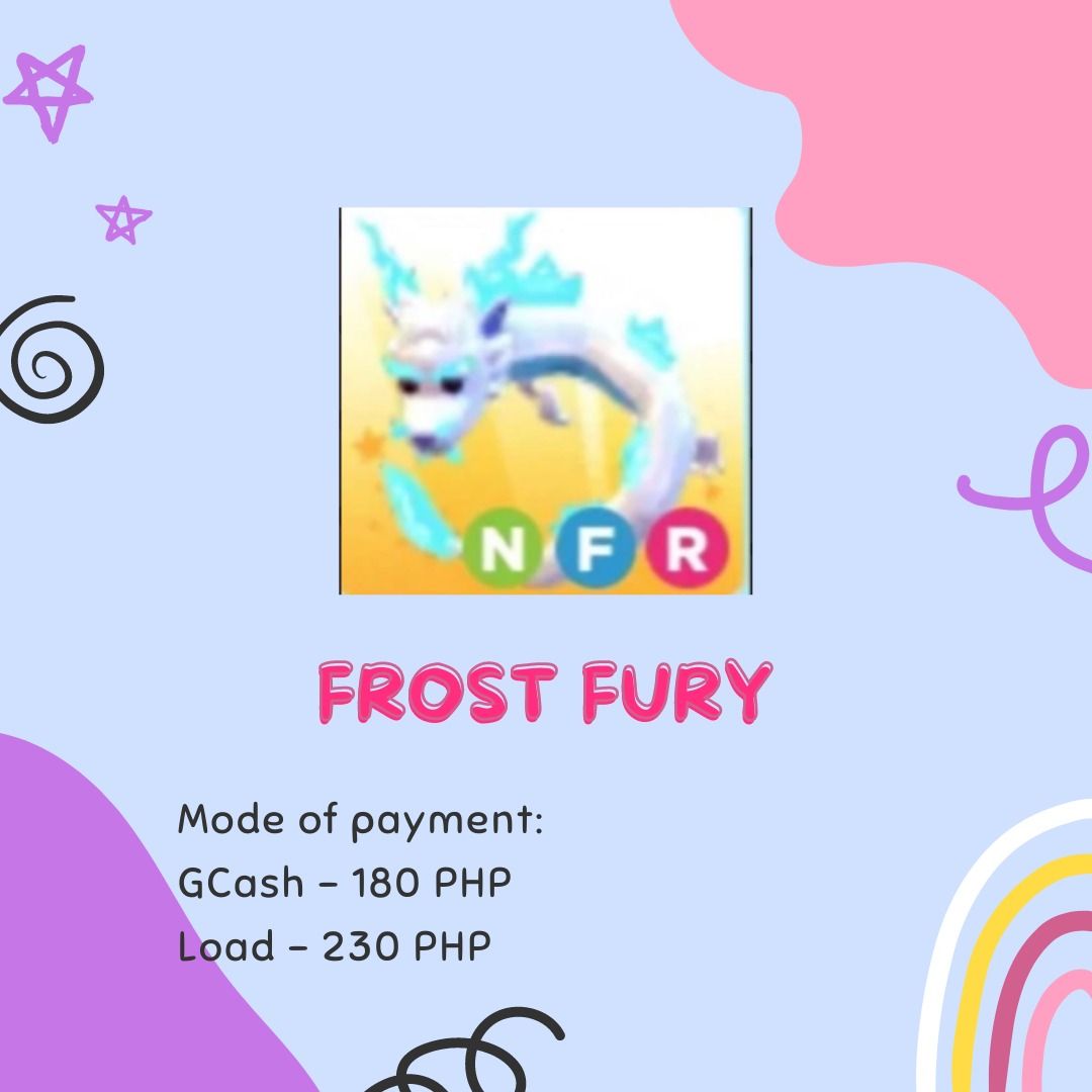 ADOPT ME NFR FROST FURY (NEON FLY RIDE), Video Gaming, Video Games ...