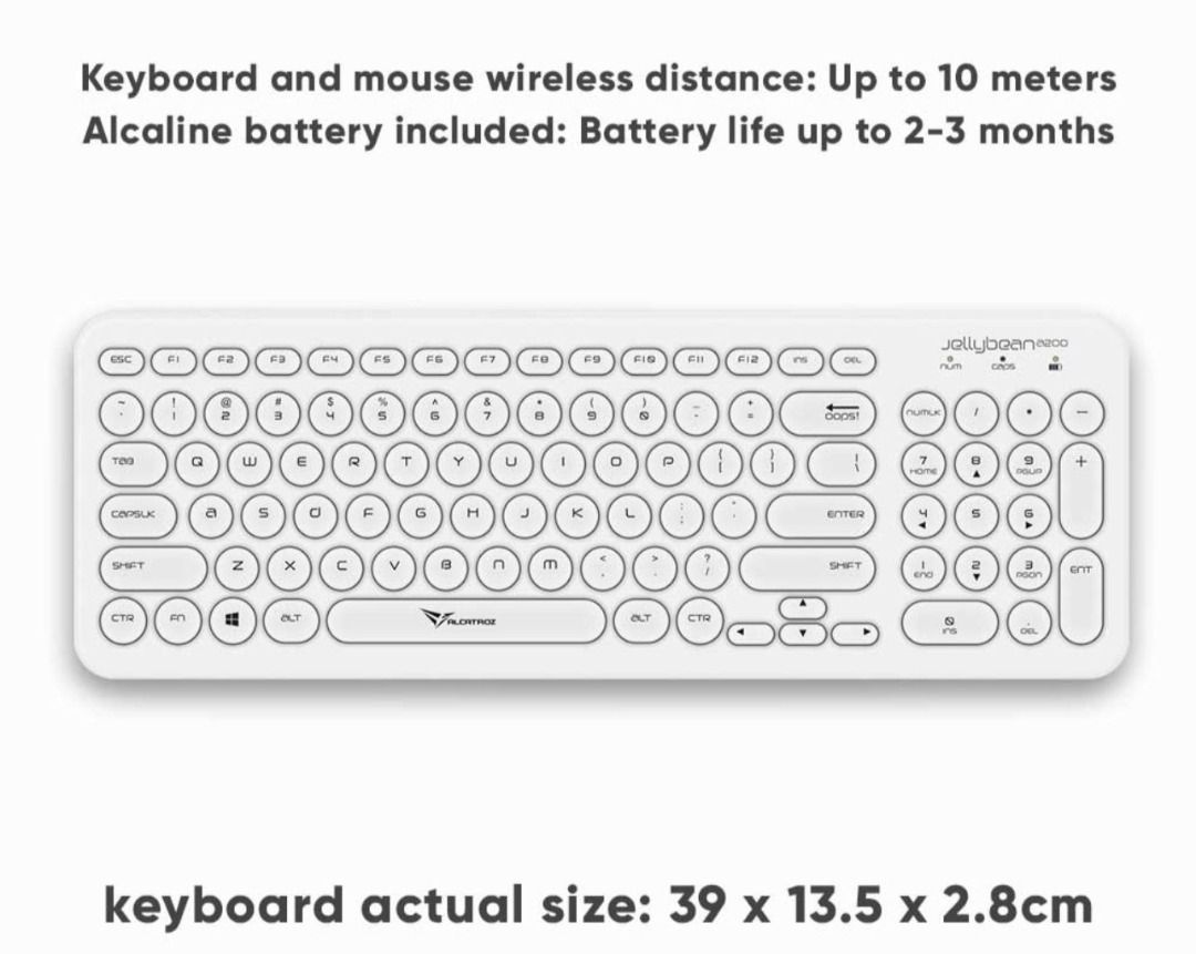 Alcatroz Jelly Bean A200 Wireless Keyboard - Ultra Slim (2.4G ...