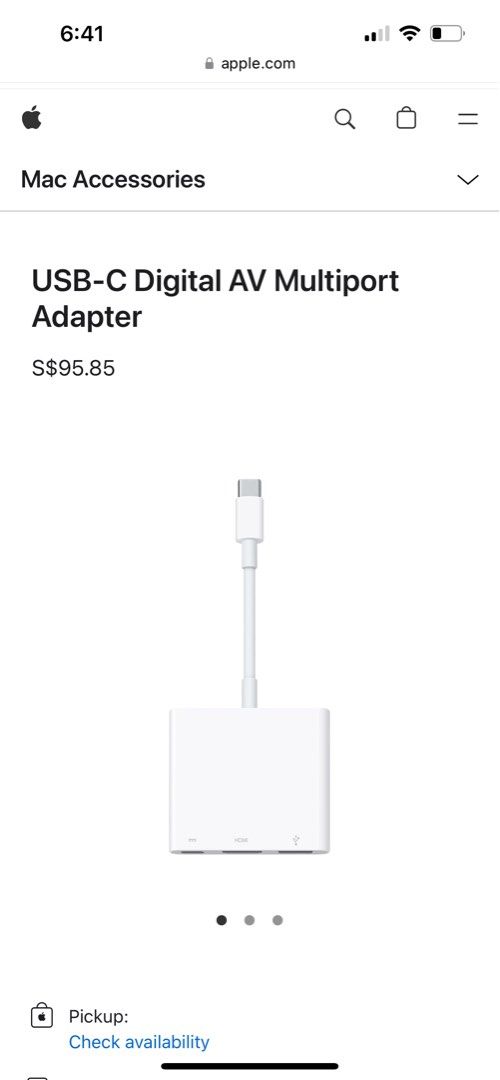 Apple adapter - USB-C Digital AV Multiport Adapter, Computers & Tech ...