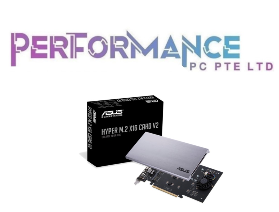 ASUS Hyper M.2 X16 PCIe 3.0 X4 Expansion Card V2 Supports 4 NVMe M.2 ...
