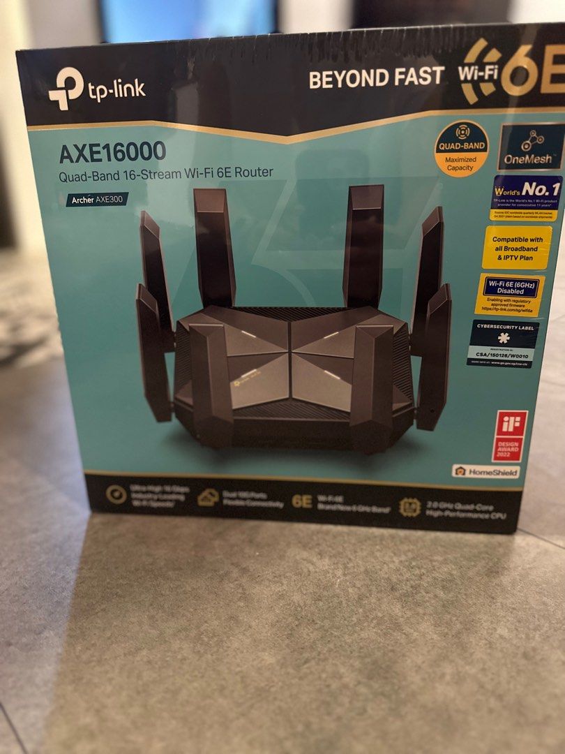 AXE16000 Quad-Band 16-Stream Wi-Fi 6E Router with Two 10G Ports ...