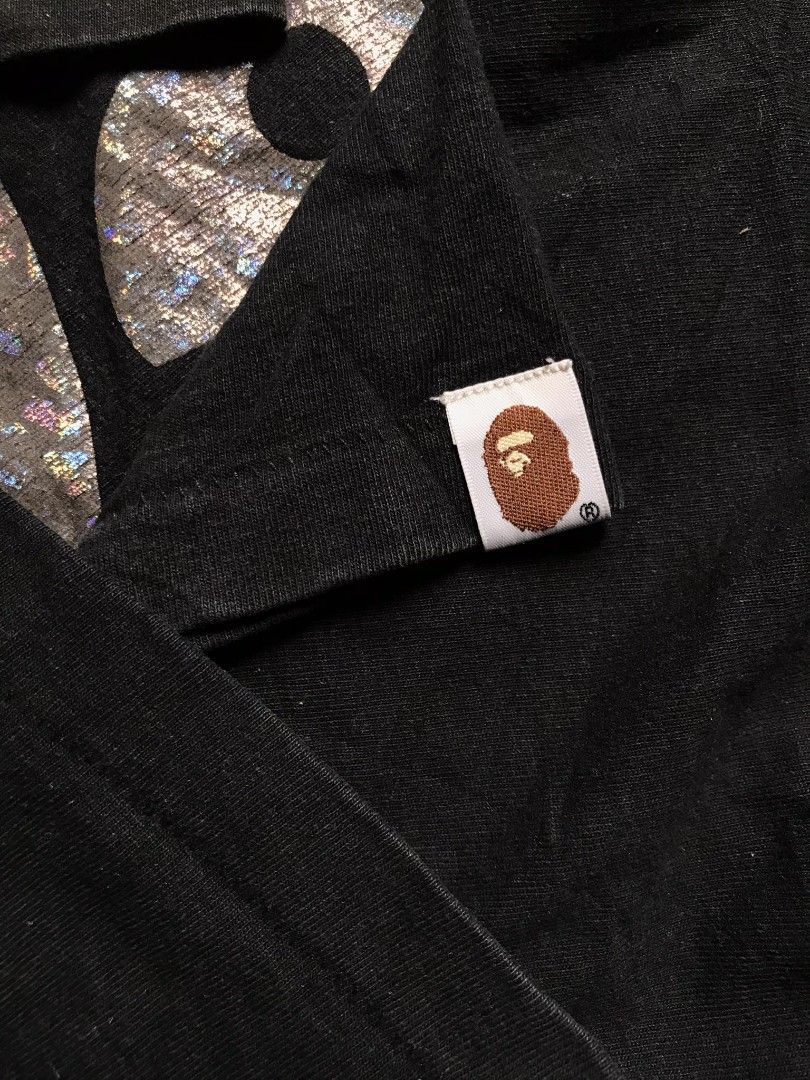 Bape shark gold print design on Carousell