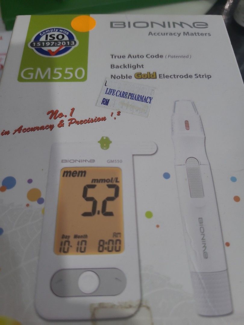 Bionime GM550 Glucose Monitoring System, Health & Nutrition, Health ...