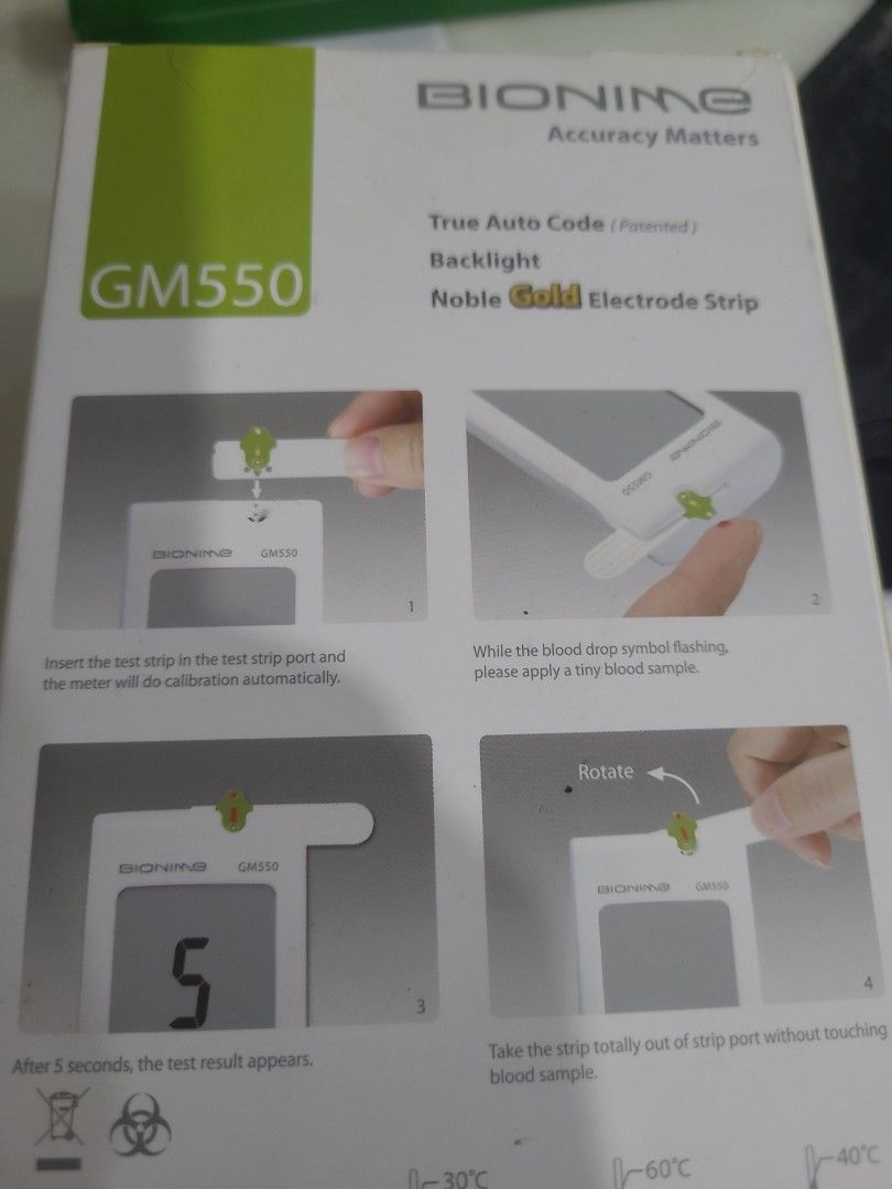 Bionime GM550 Glucose Monitoring System, Health & Nutrition, Health ...