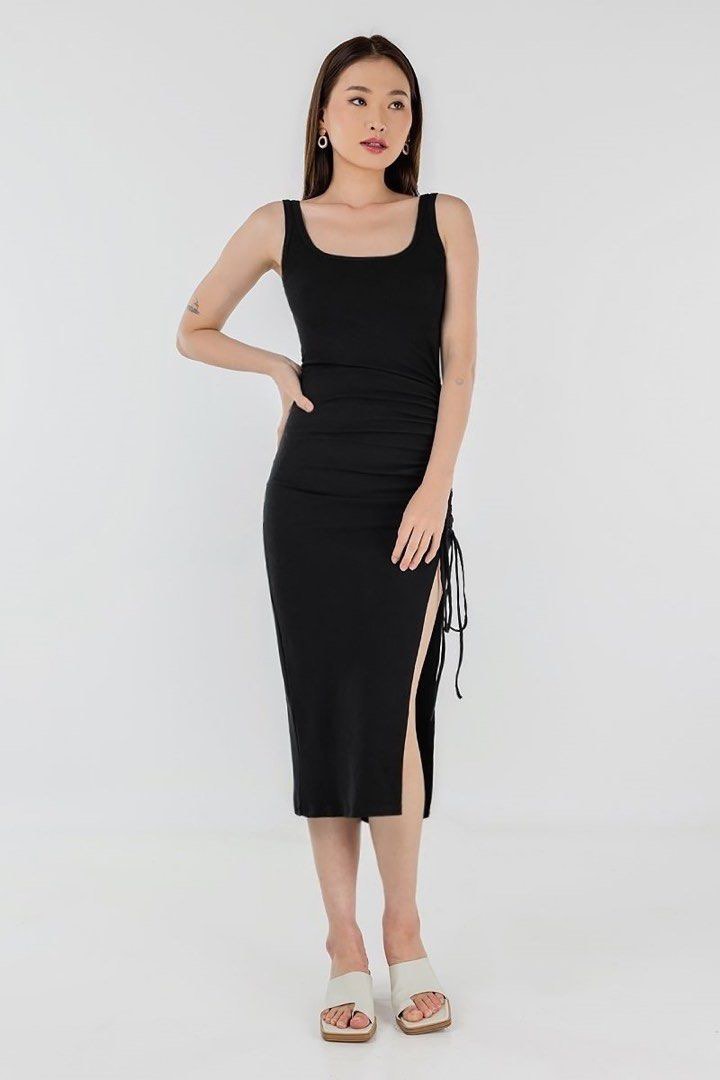 BREE SCRUNCHED UP RIBBED DRESS, Women's Fashion, Dresses & Sets ...