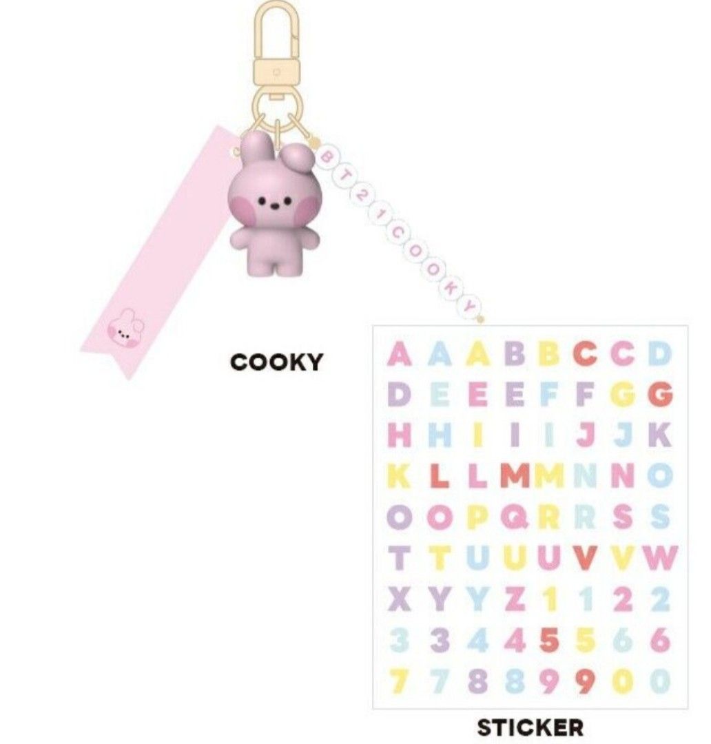 BT21 COOKY Minini Initials Figure Keyring, Hobbies & Toys, Memorabilia & Collectibles, K-Wave on ...