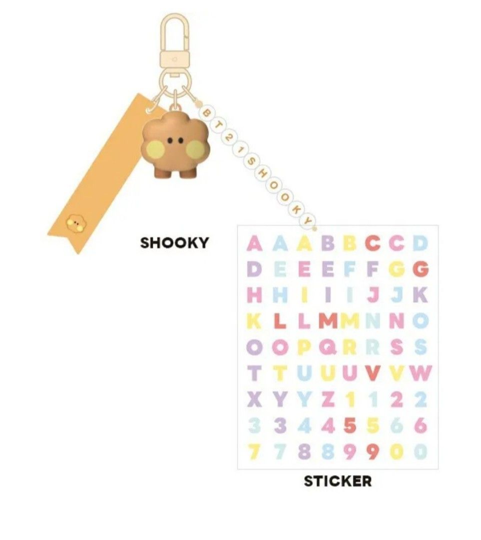 BT21 SHOOKY Minini Initials Figure Keyring, Hobbies & Toys, Memorabilia & Collectibles, K-Wave ...