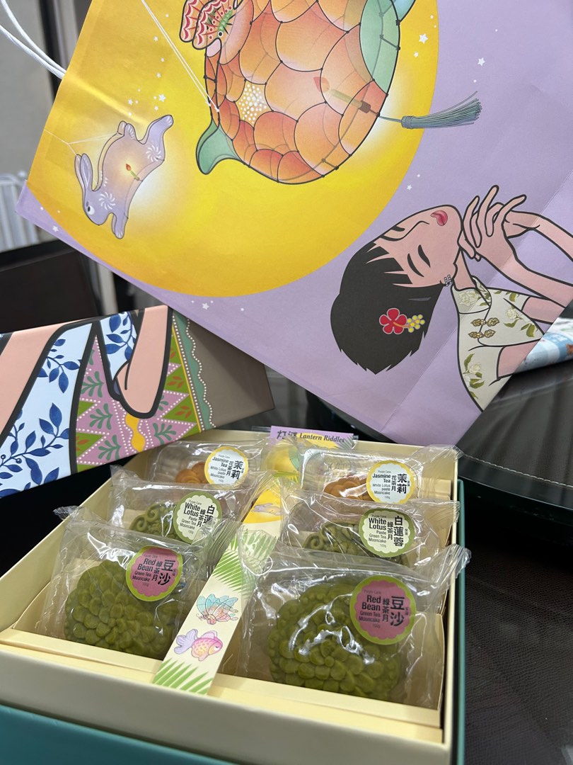 Buy 1 Free 4 Purple Cane Mooncake Free 1 Box 1 Paper Bag 1 Teabag 1 ...