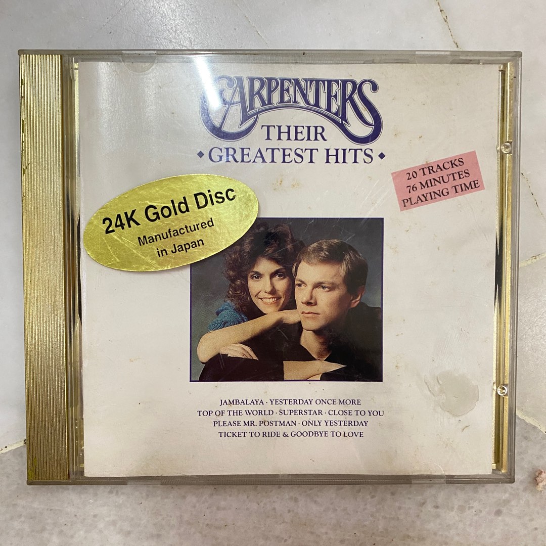 CD Carpenters Their Greatest Hits 24k Gold Disc, Hobbies & Toys, Music ...