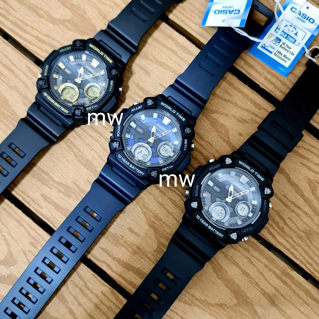 Casio Men's ANALOG-DIGITAL combination resin sports watch aeq-120w new ...