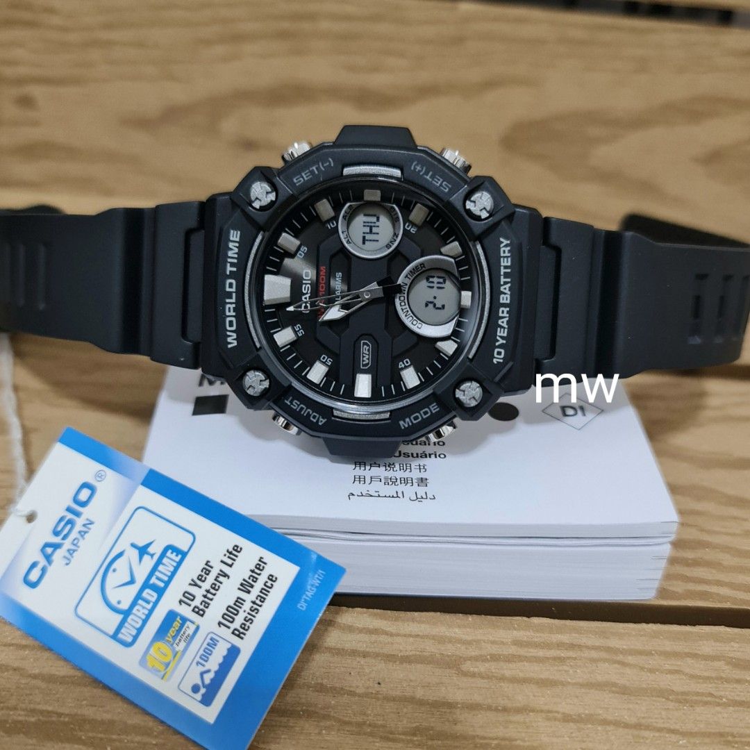 Casio Men's ANALOG-DIGITAL combination resin sports watch aeq-120w new ...