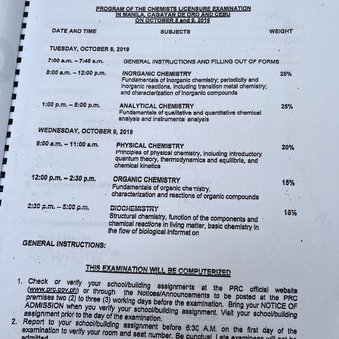CHEMIST LICENSURE EXAM 2019 WITH ANSWER AND FORMULA, Hobbies & Toys ...