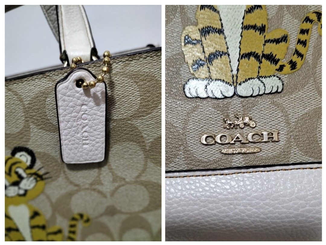 Coach Dempsey Tote 22 In Signature Canvas With Tiger Crossbody Bag ...