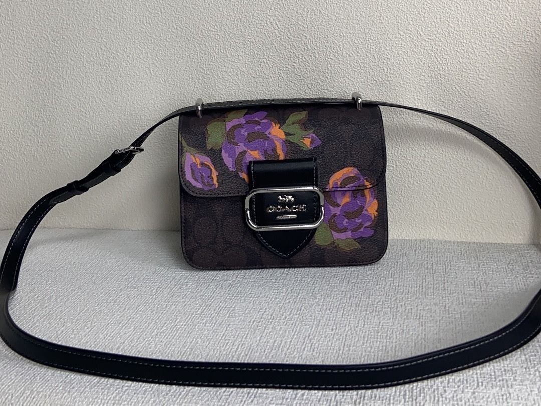 Coach Morgan Square Crossbody In Signature Canvas With Rose Print ...