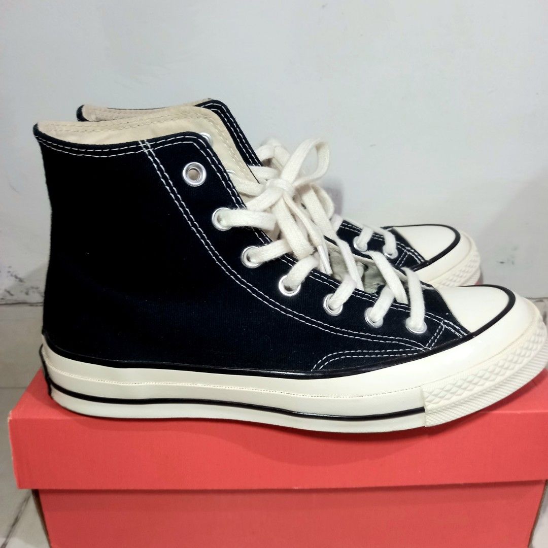 Converse 70s high black egret preloved, Fesyen Pria, Sepatu , Sneakers ...
