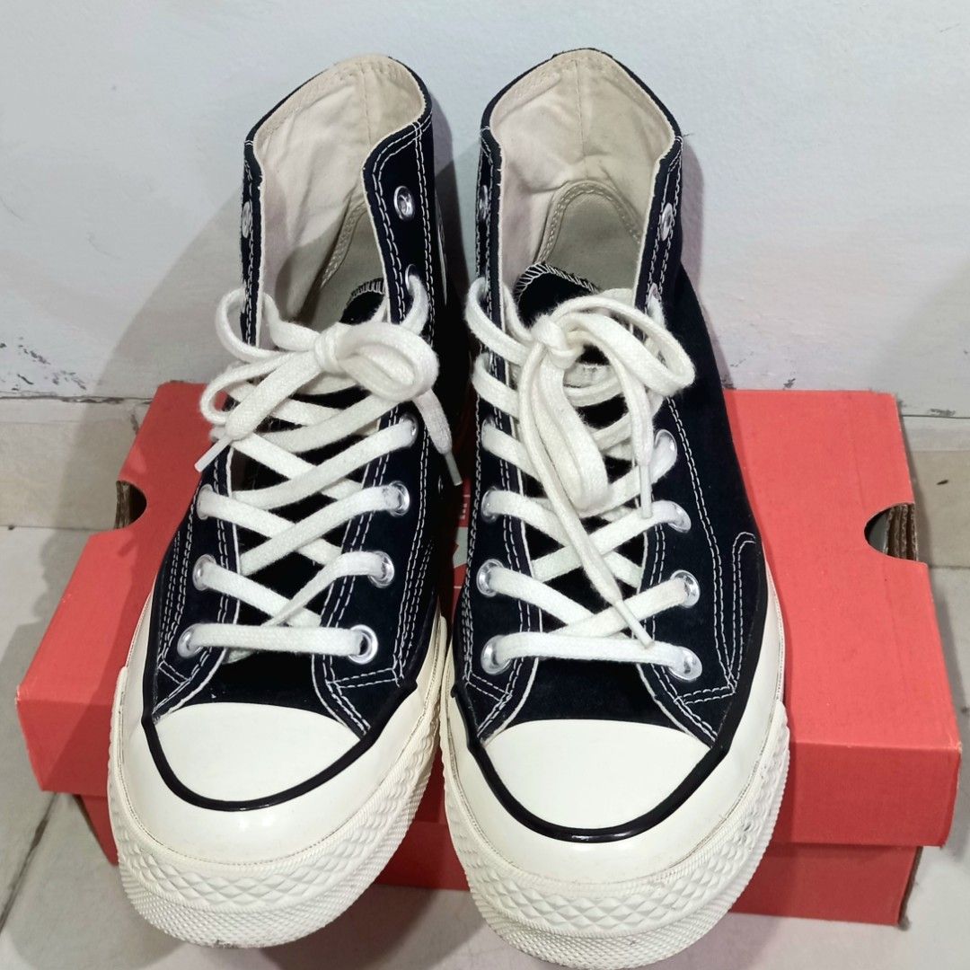 Converse 70s high black egret preloved, Fesyen Pria, Sepatu , Sneakers ...