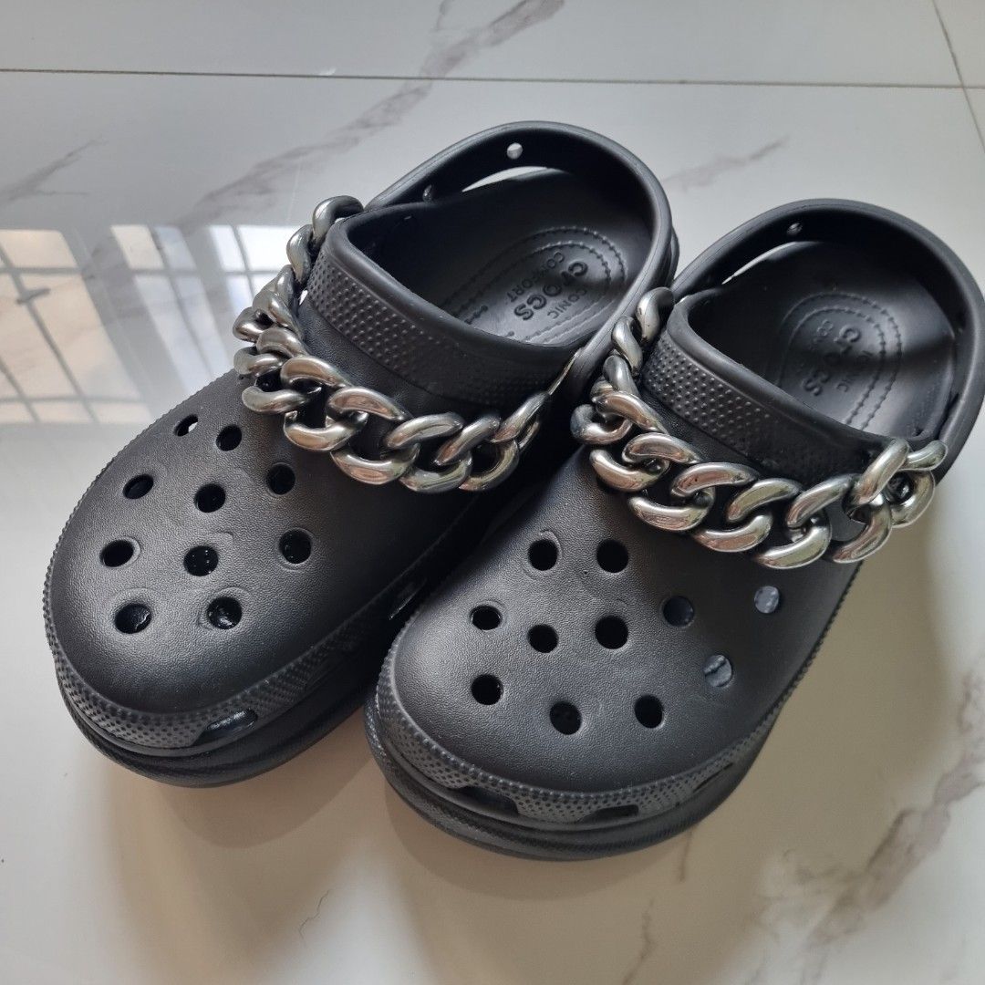 Crocs Bae Clog with Chain and Jibbitz on Carousell