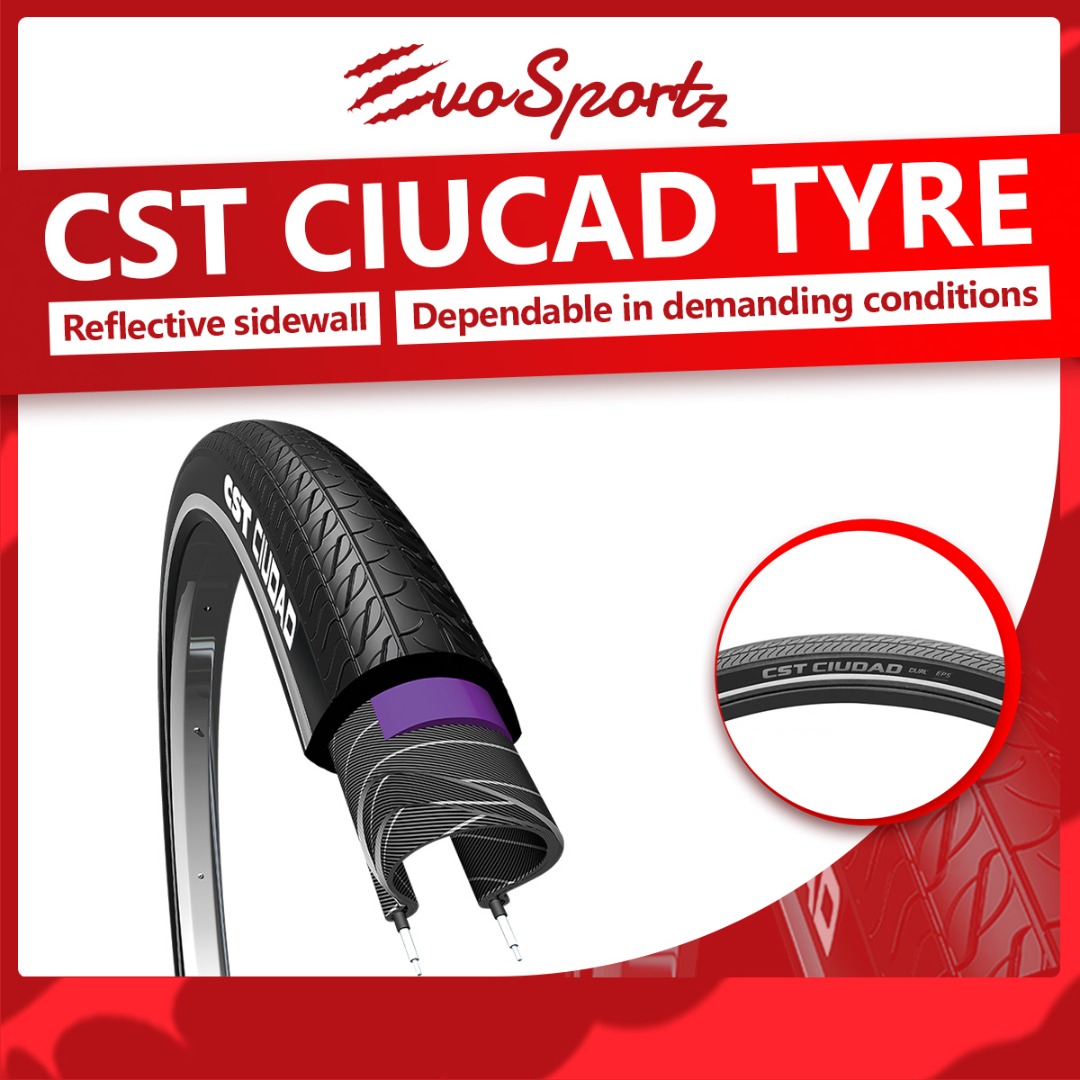 CST Ciudad Tyre | 700C Hybrid Road Bicycle Tires, Sports Equipment ...