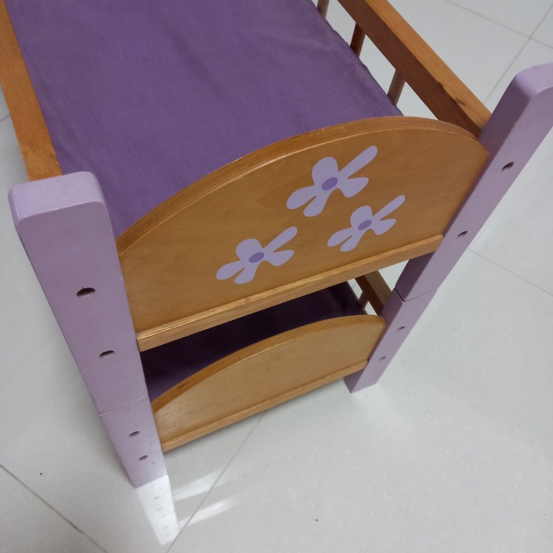 Doll Wooden Toy Bunkbed Double Decker Miniature Bed, Hobbies & Toys ...