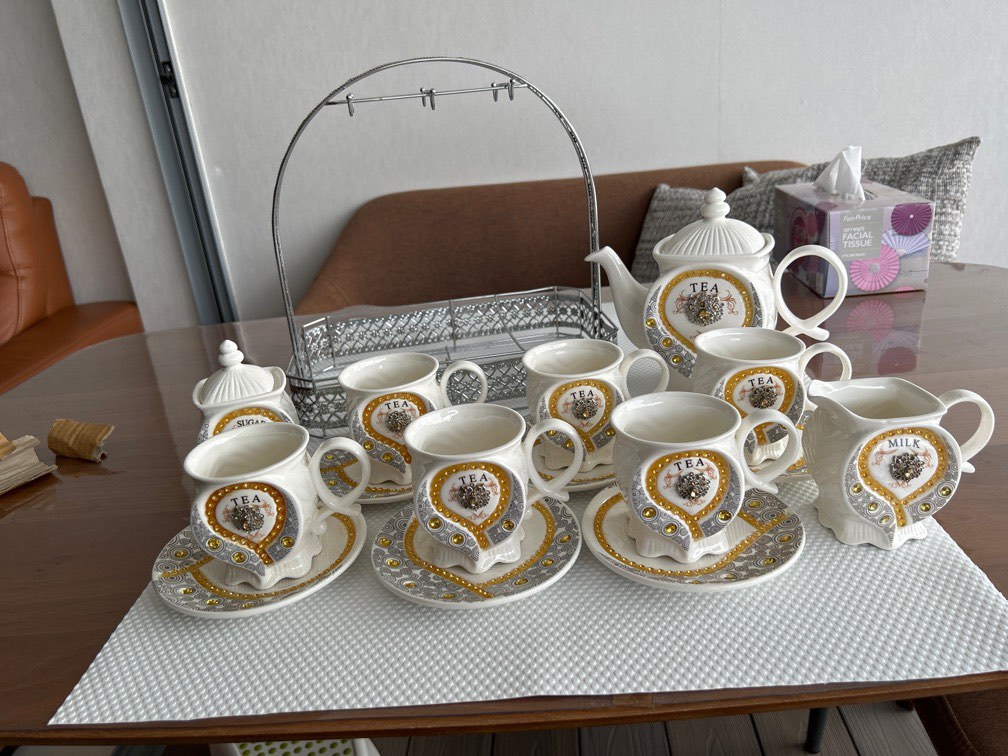 18 pcs for European design table tea complete set, Furniture & Home ...