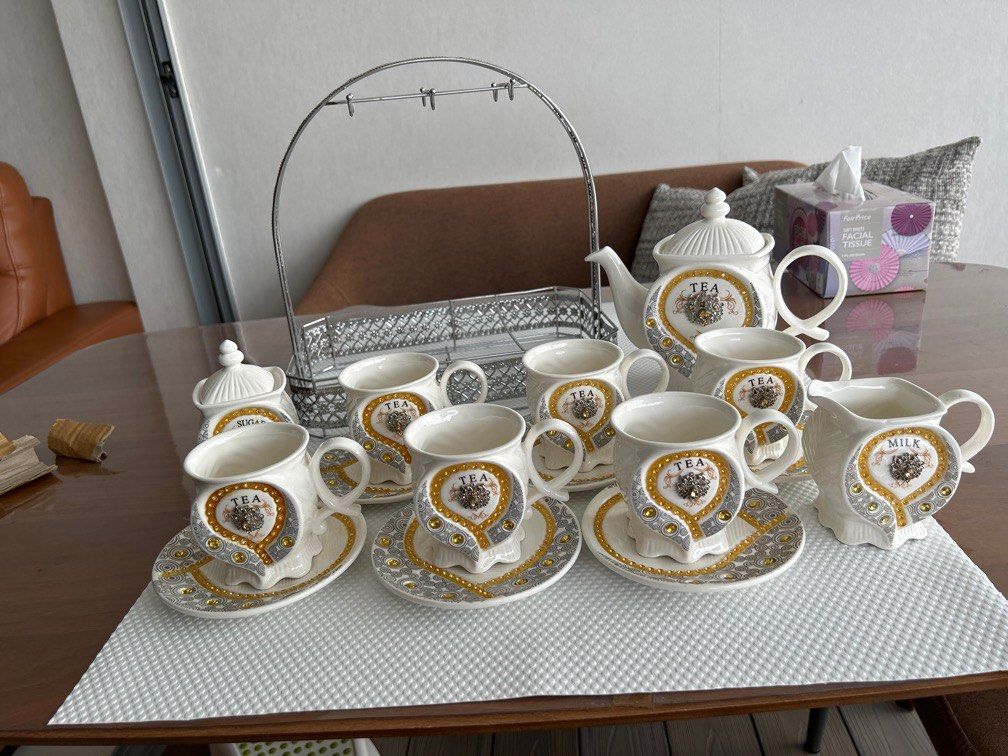 18 pcs for European design table tea complete set, Furniture & Home ...