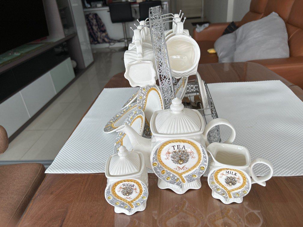 18 pcs for European design table tea complete set, Furniture & Home ...