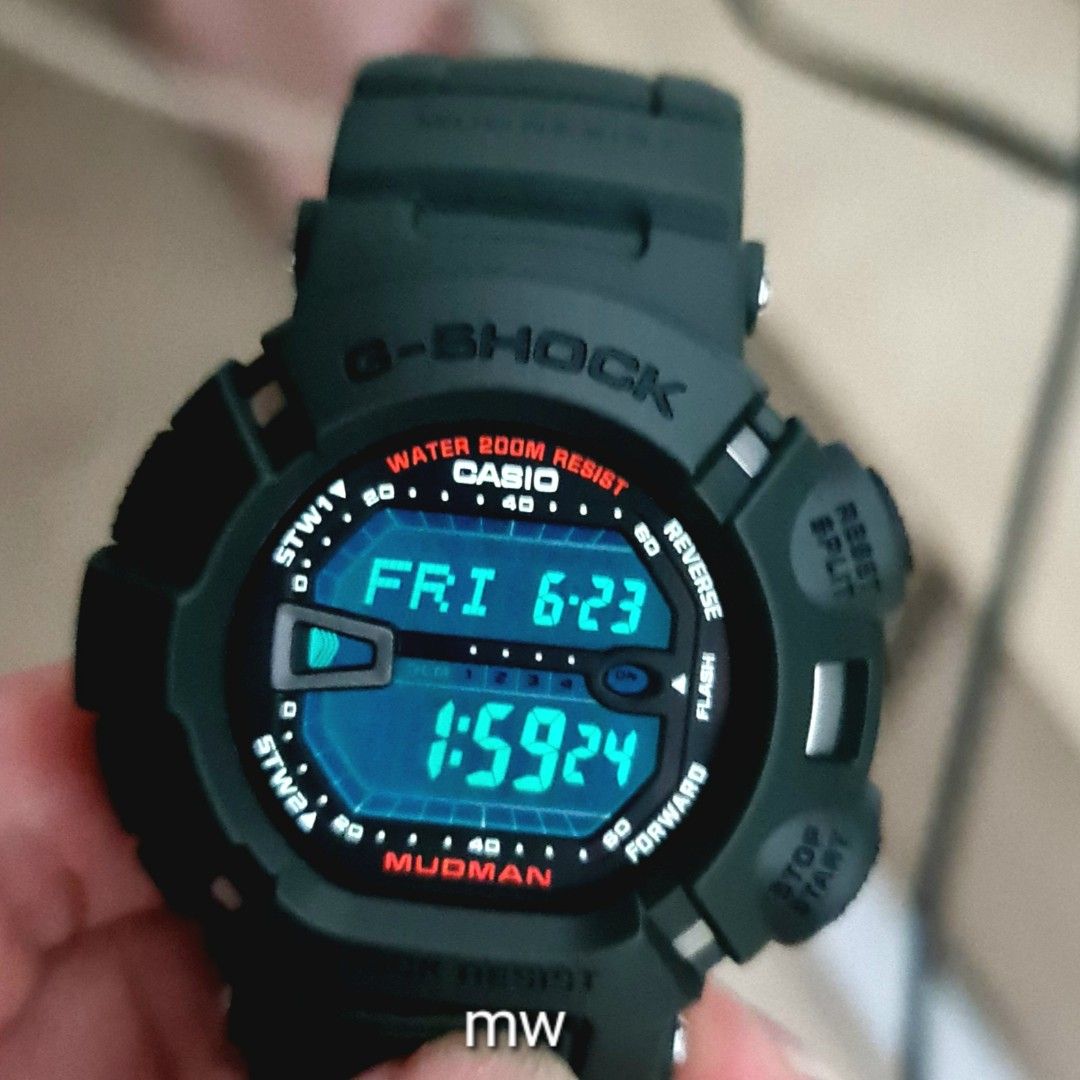 G Shock MUDMAN G-9000-3V G9000 genuine olive green men's watch, Men's ...