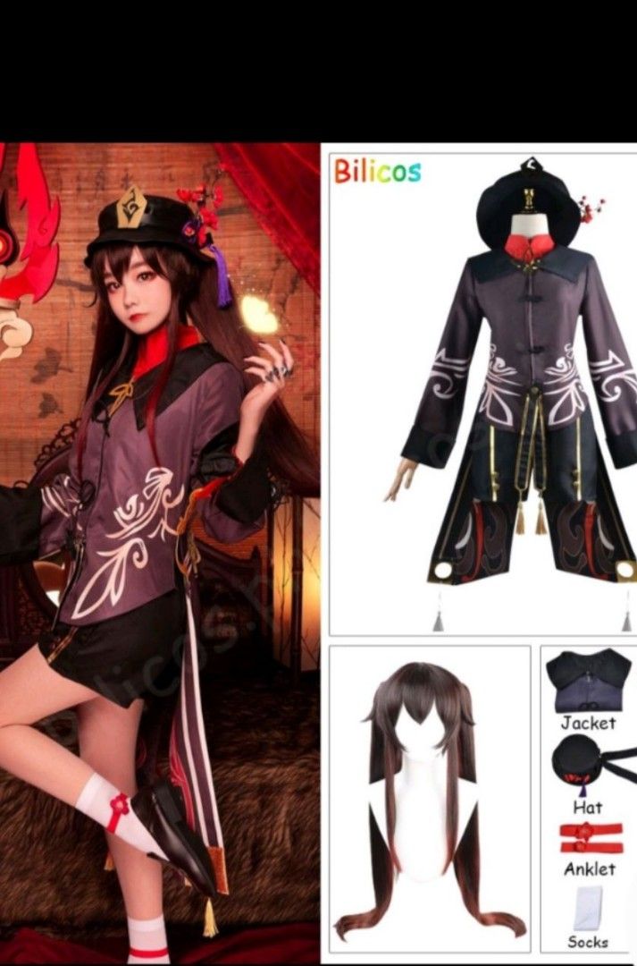 Genshin impact Hutao cosplay costume party outfit., Hobbies & Toys ...