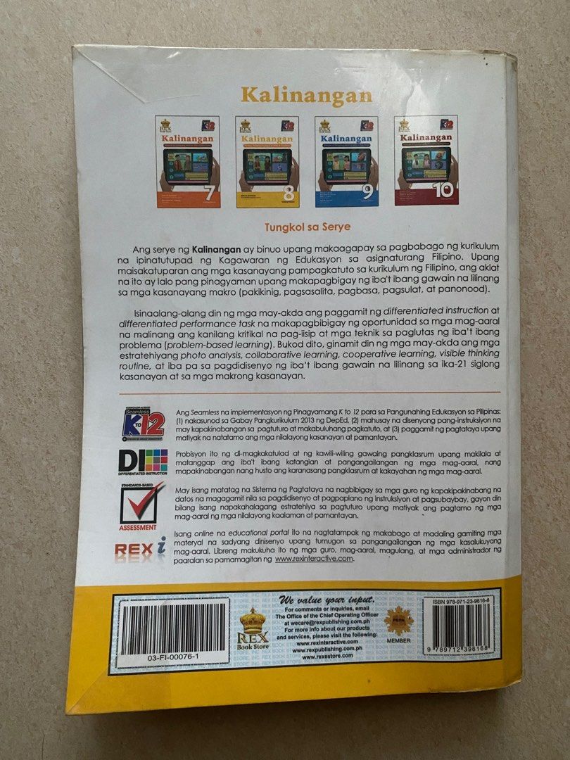 Grade 8 Kalinangan (Filipino) with Teachers Manual on Carousell