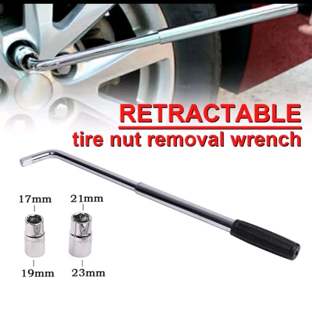 Heavy Duty L Shape Tyre Opener Wheel Socket Wrench Extendable ...