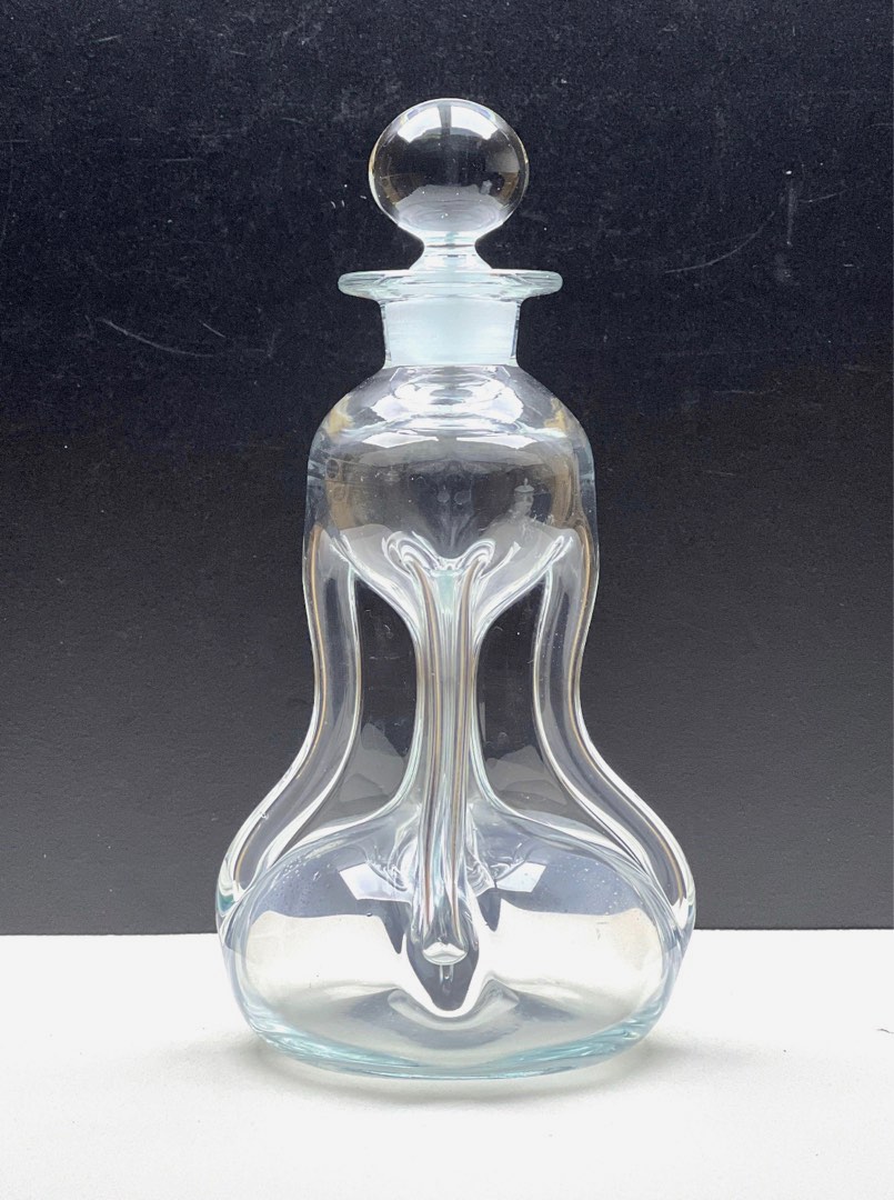 HolmeGaard of Copenhagen clear glass Decanter designed by Jacob Bang of Denmark circa 1960 ...