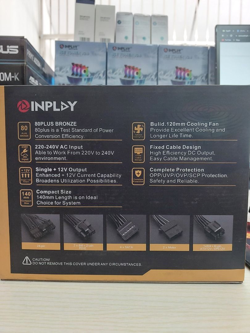 Inplay Desktop Power supply 650 watts true rated 80+Bronze RGB on Carousell