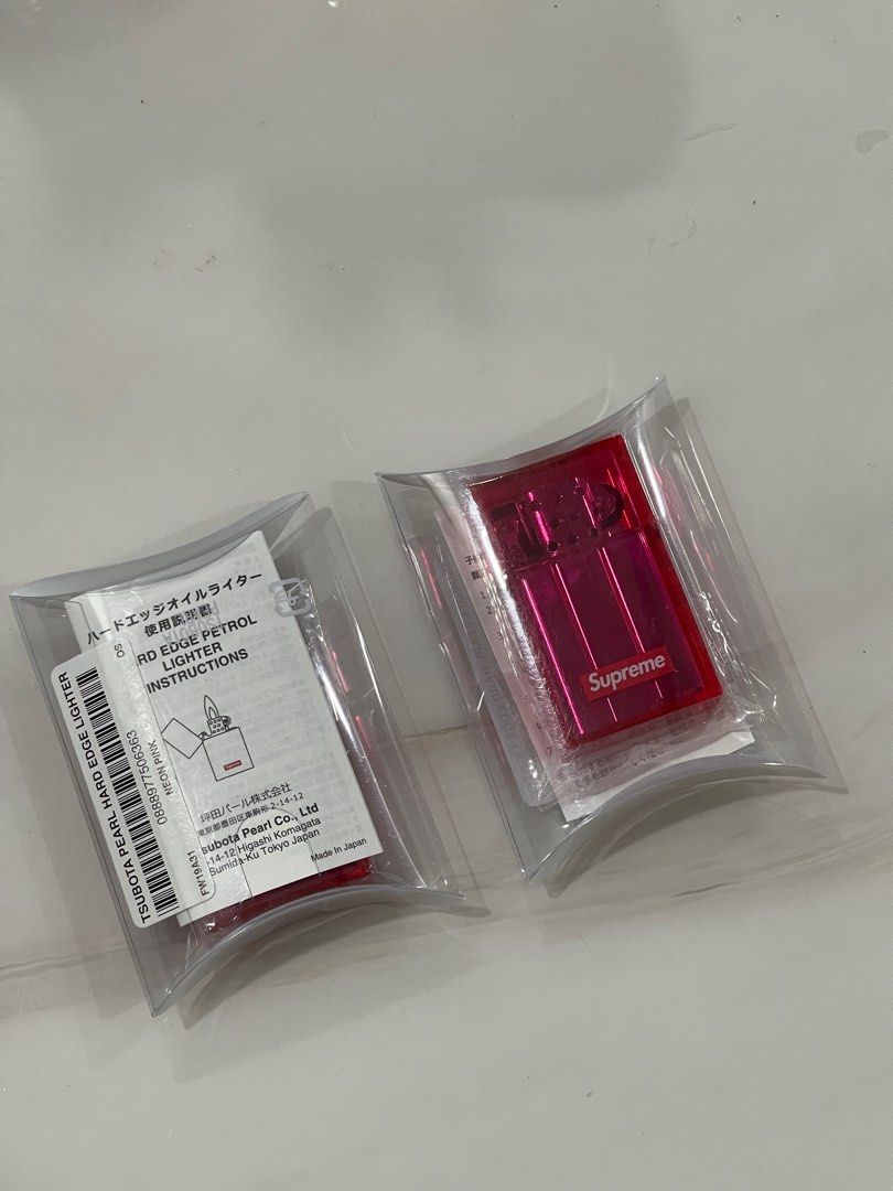 (Last x1) Supreme Tsubota Pearl Hard Edge Lighter - Neon Pink, Hobbies ...