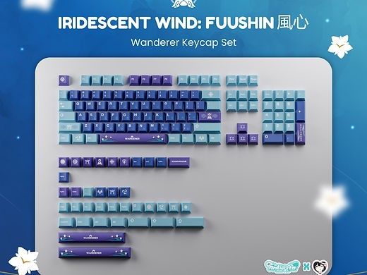 Iridescent Wind: Fuushin PBT keycap inspired by Wanderer Genshin Impact ...