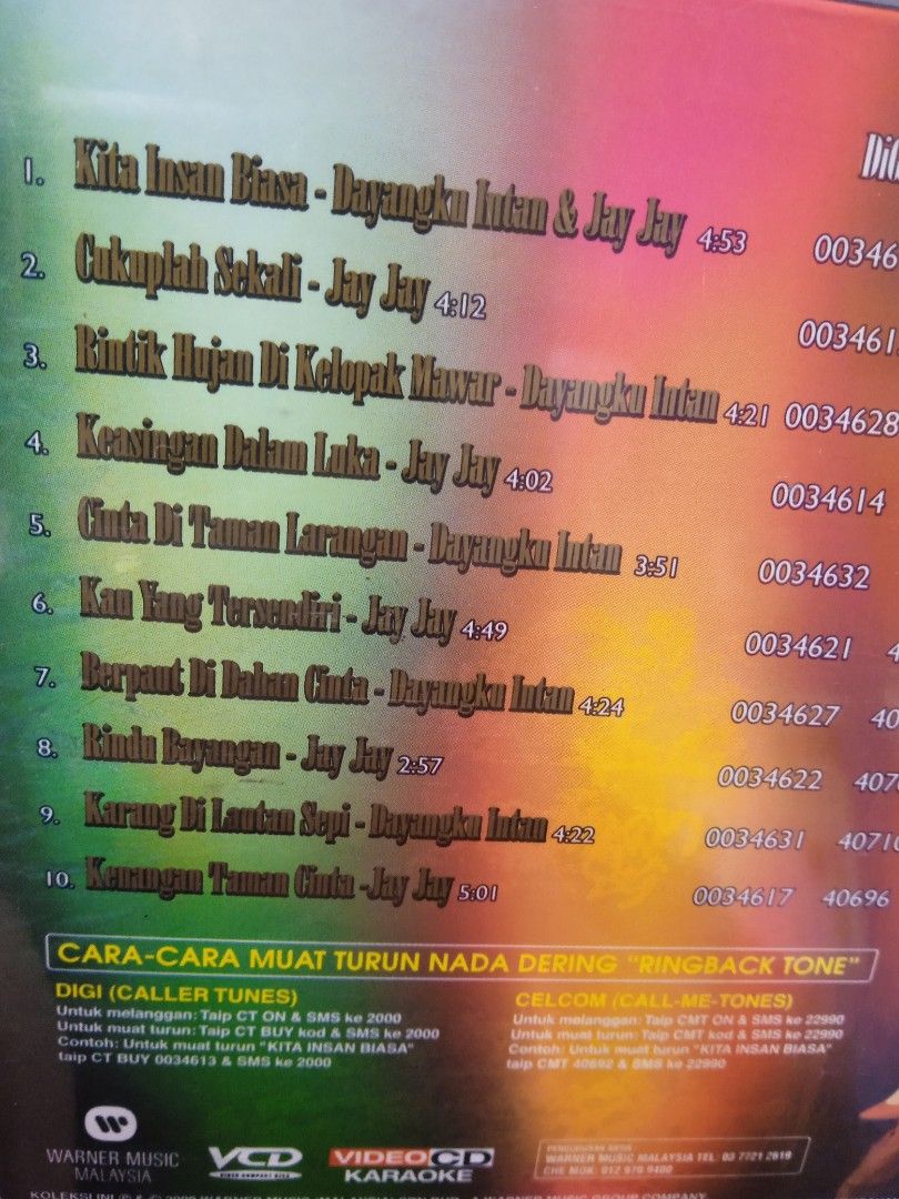 Jay jay Dan dayangku intan album dijual vcd MTV karaoke, Hobbies & Toys, Music & Media, CDs ...